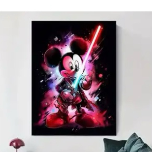 Disney | Art | Canvas Poster Disney Mickey Mouse Holding A Light Saber ...